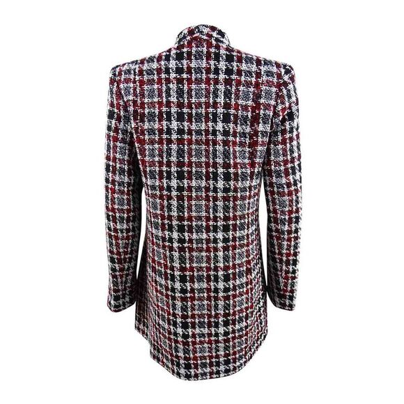Calvin Klein | Jackets & Coats | Calvin Klein Womens Tweed Plaid Topper Jacket Redblack | Poshmark